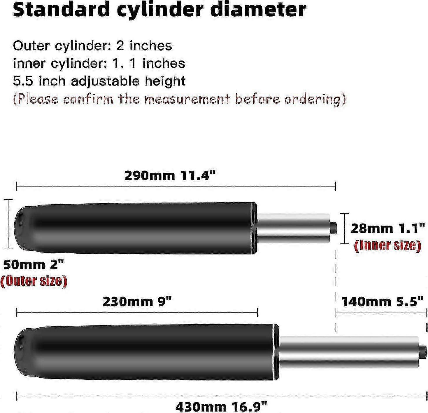 1000lb (450kg) Office Chair Gas Lift Cylinder - New Black | Fruugo UK