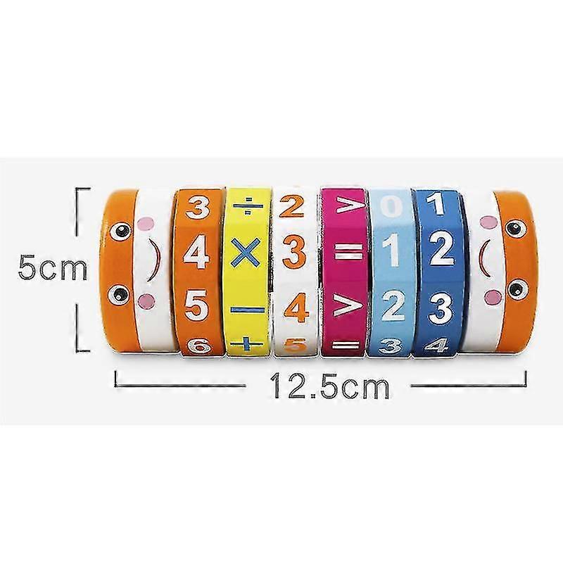 Wooden Rotating Cylinder Block Mathematics Numbers | Fruugo UK