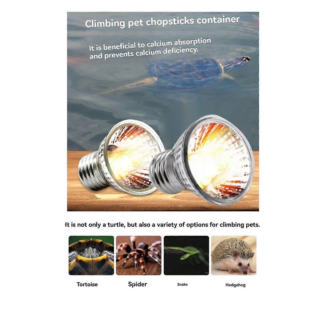 5PCS UVA+UVB Reptile Heating Light Bulb Snake Turtle Pet Full Spectrum Basking UV Light Bulbs ...