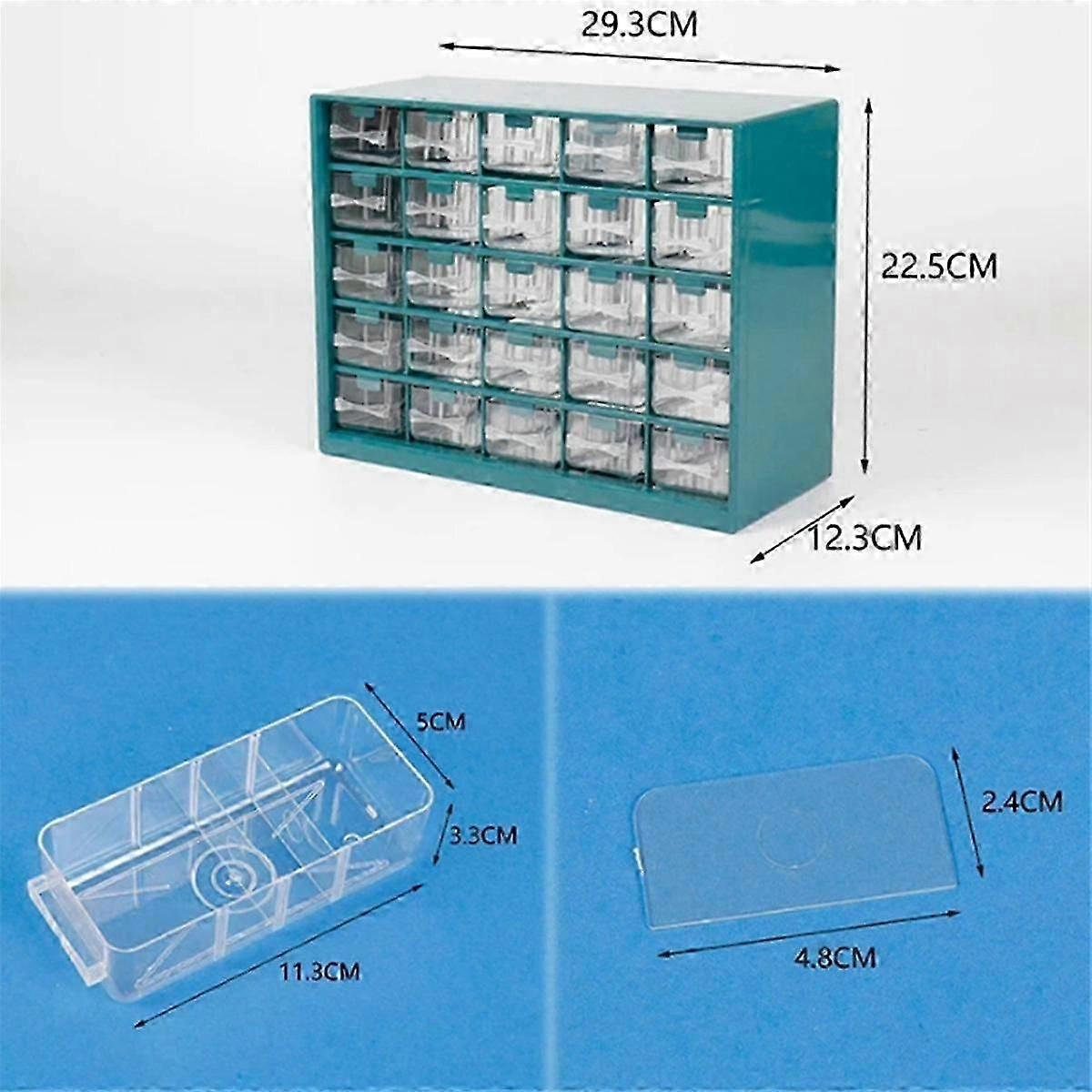 25Pc Combined Transparent Drawer Storage Cabinet Detachable Green Parts ...