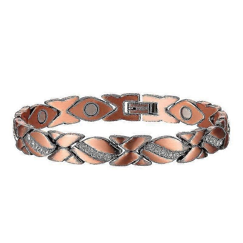 Pure Copper Magnetic Bracelet For Women Copper Wristband With 3500 Gauss Magnets Adjustable ...