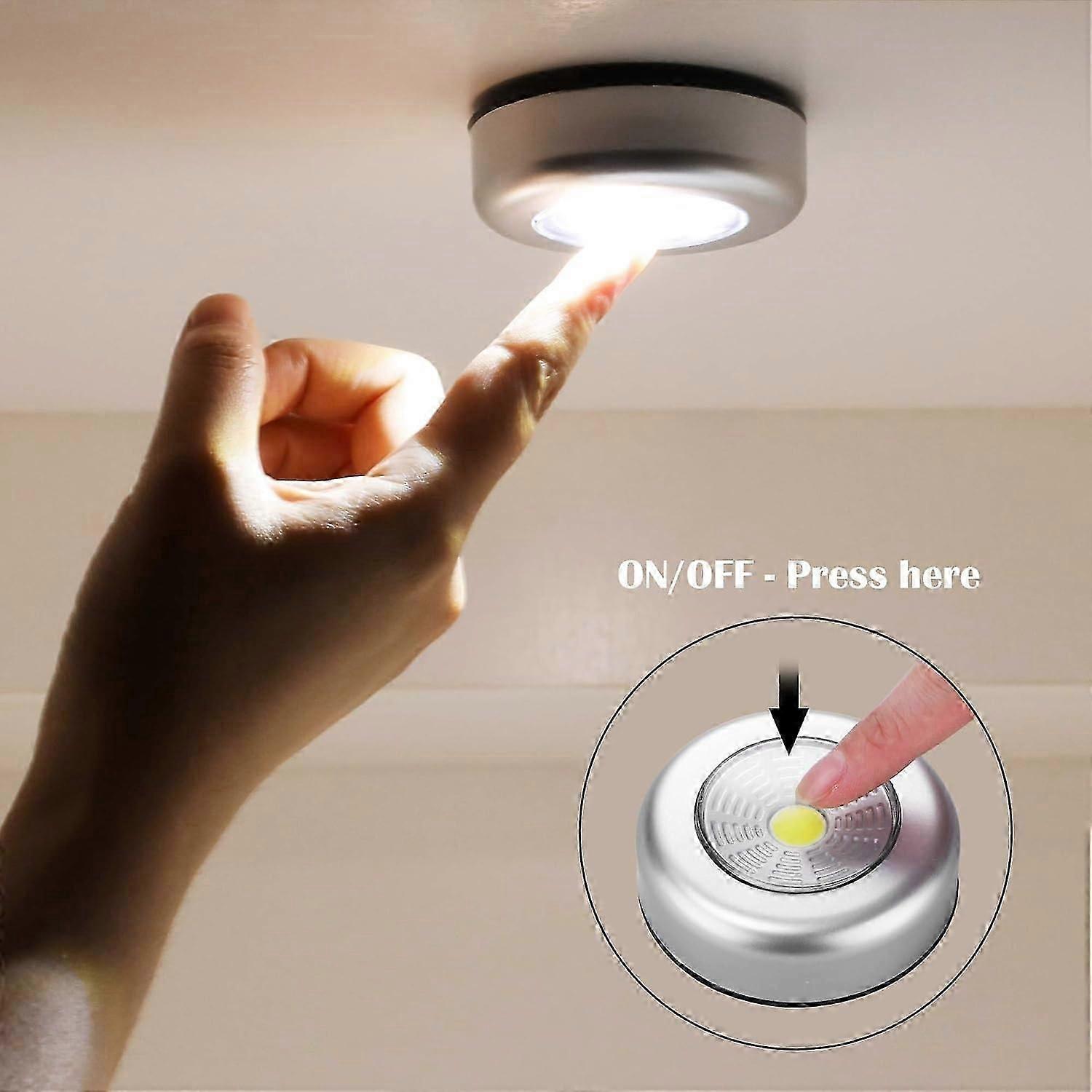 LED Spot Cabinet Lights, 6pcs Self-adhesive Night Lights Additional ...
