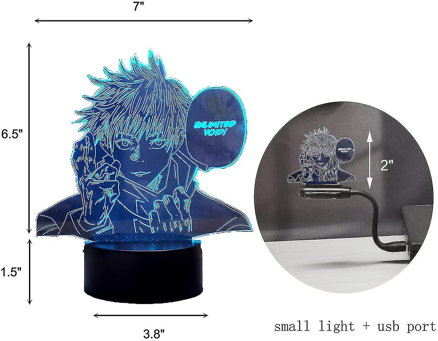 Wekity 3d Illusion Jujutsu Kaisen Led Anime Lamp 16 Colors Change Rgb ...