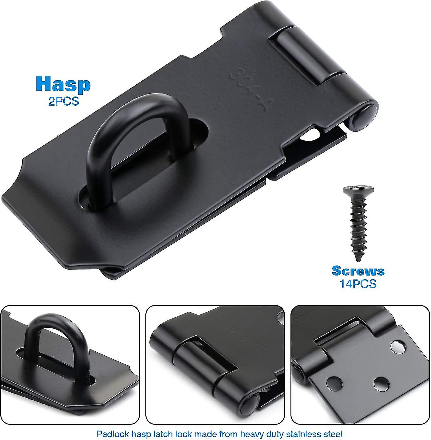 2 Pack 3 Inch Stainless Steel Padlock, Heavy Duty Hasp And Staple With ...