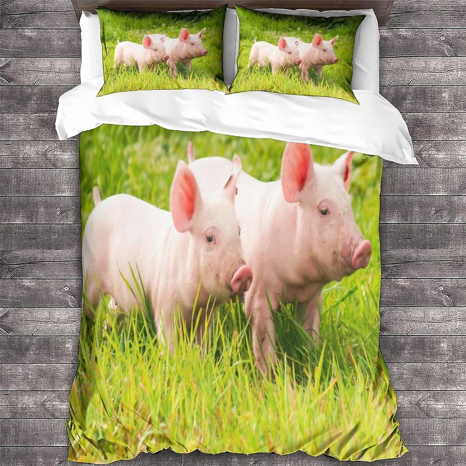 PACUM Pig Swine Duvet Cover with Pillowcases 3D Printed Bedding Set ...