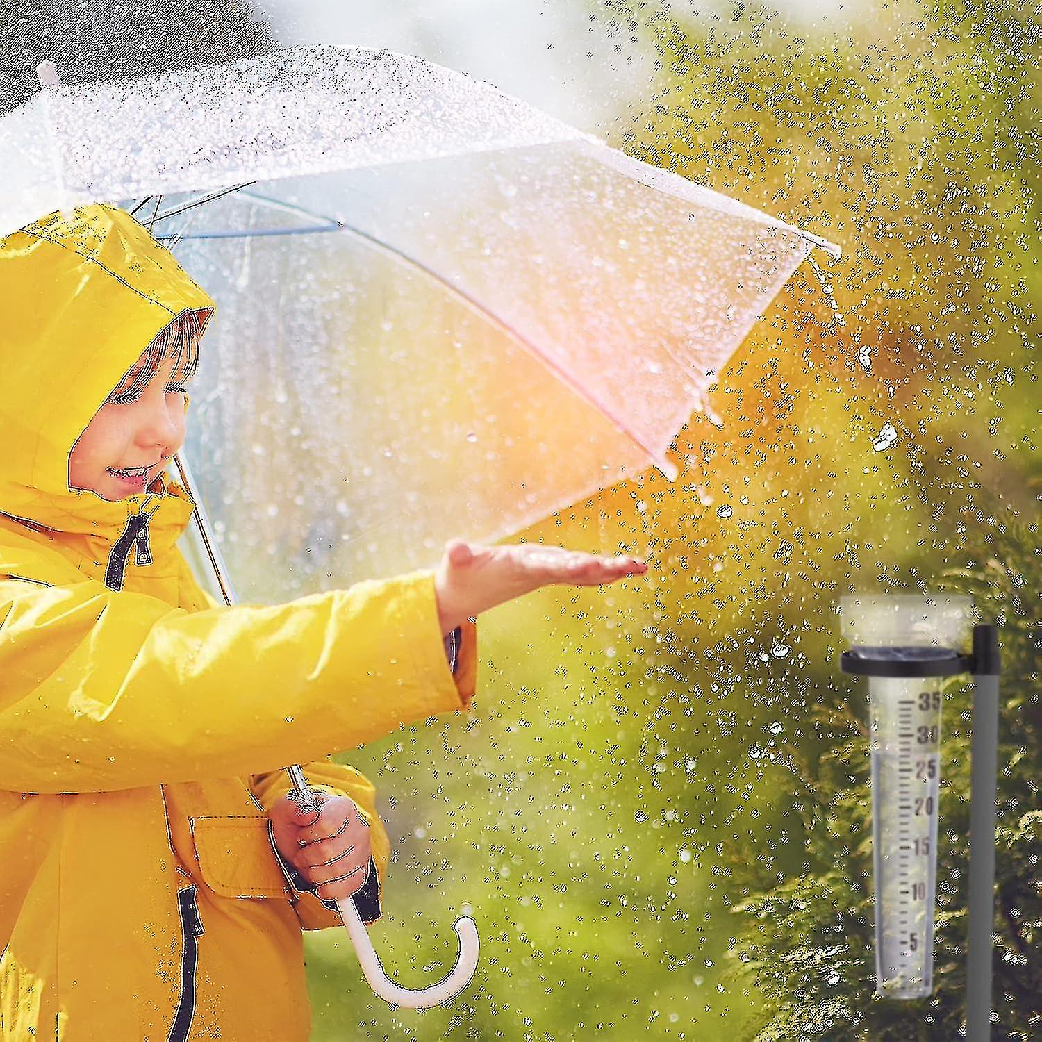 Relaxdays Rain Gauge Set Of 2, With Holder, Garden Rainfall Measurer ...