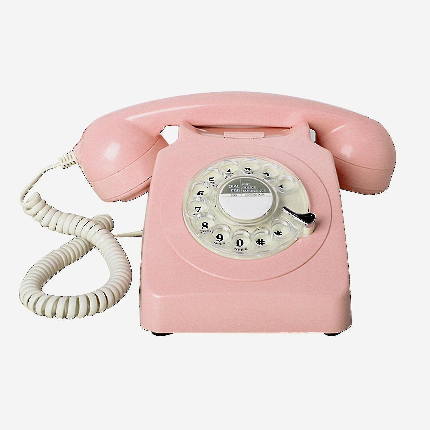 Corded Pink Telephones Classic Rotary Dial Home Office Phones Antique ...