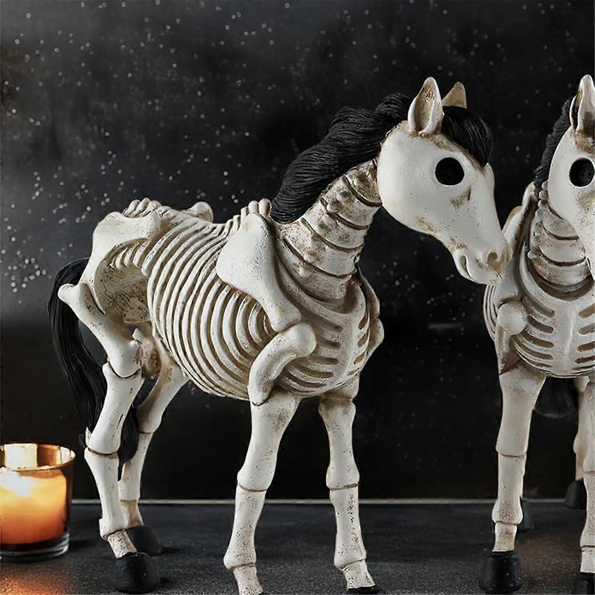 Skeleton Horse Statue Creepy Halloween Skeleton Animals Halloween ...