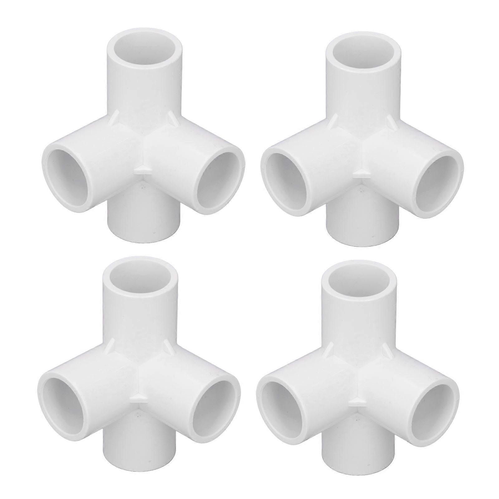 10PCS Pipe Fitting Connectors PVC 0.8in Pipe Splice 4 Way Elbow Fitting ...