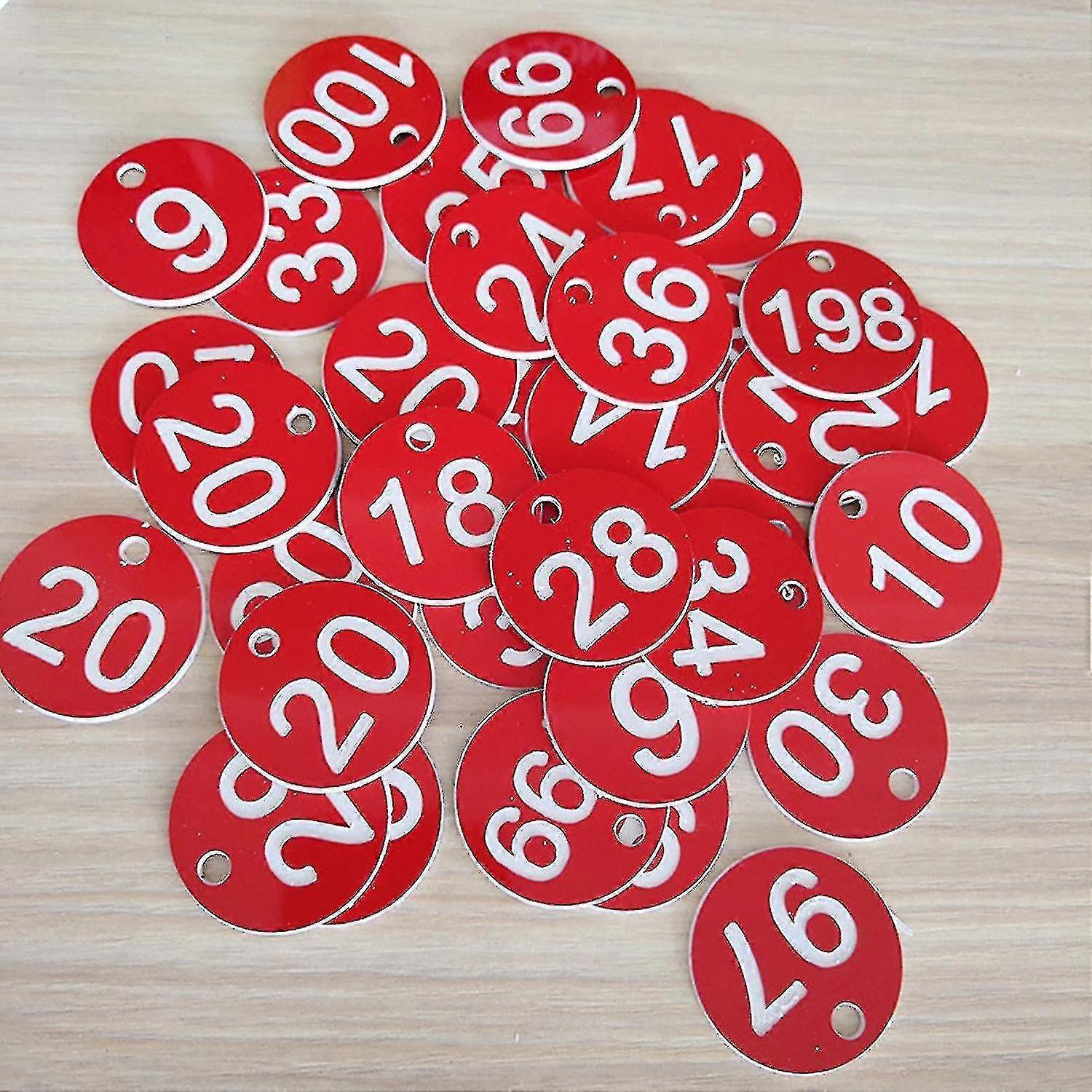 100pcs Plastic Id Number Tags 1-100 Engraved Number Id Tag Colored For ...