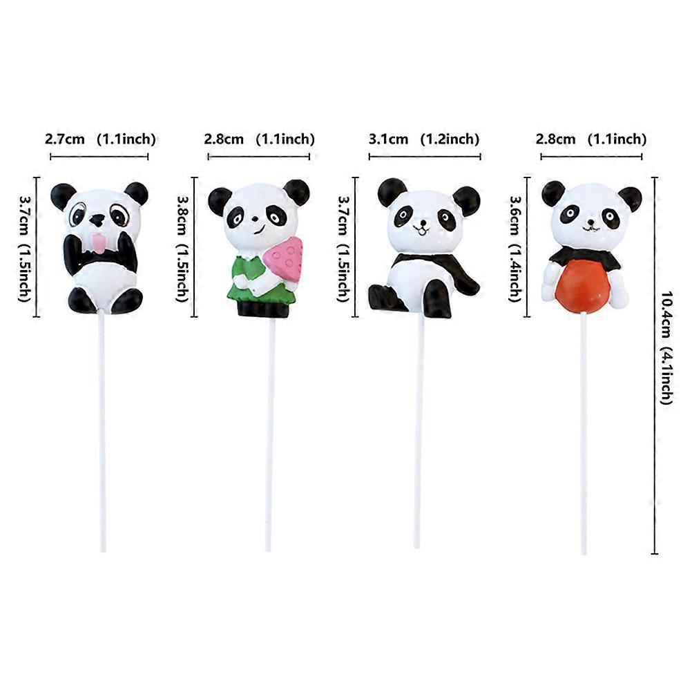 4Pcs Resin Panda Cake Toppers Lovely Cake Toppers Pretty Cake ...