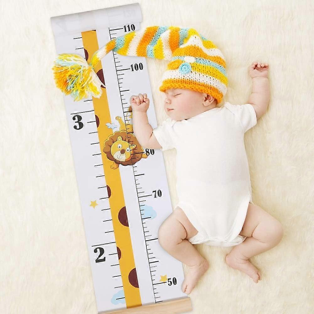 Baby Height Growth Chart Wall Hanging Measuring Ruler for Kids, Removable Canvas and Wood Wall ...