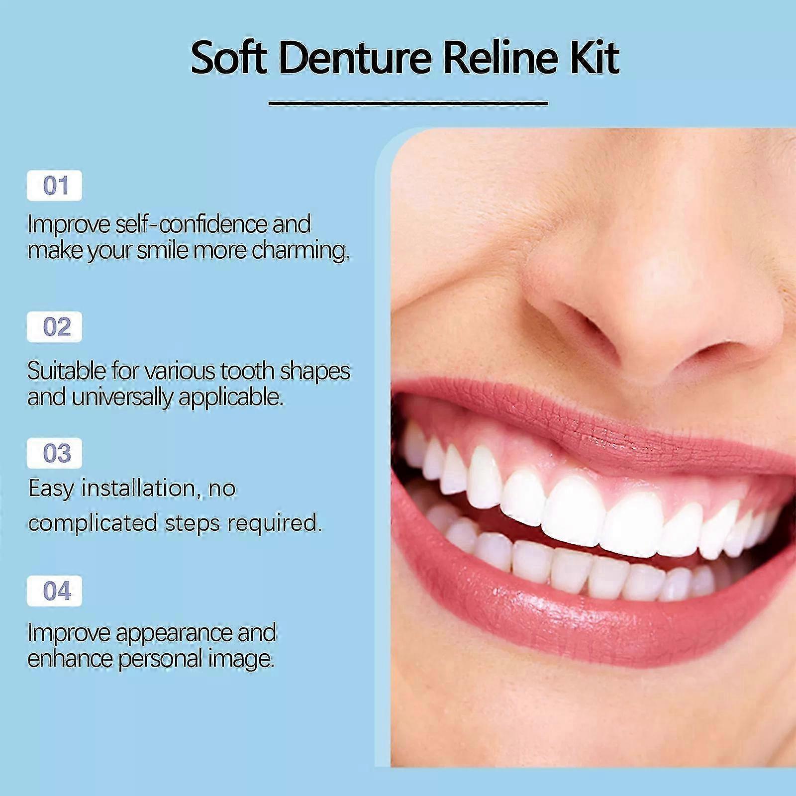 Perfect Fit Denture Silicone Reline Kit Soft Denture Reline for Men and ...