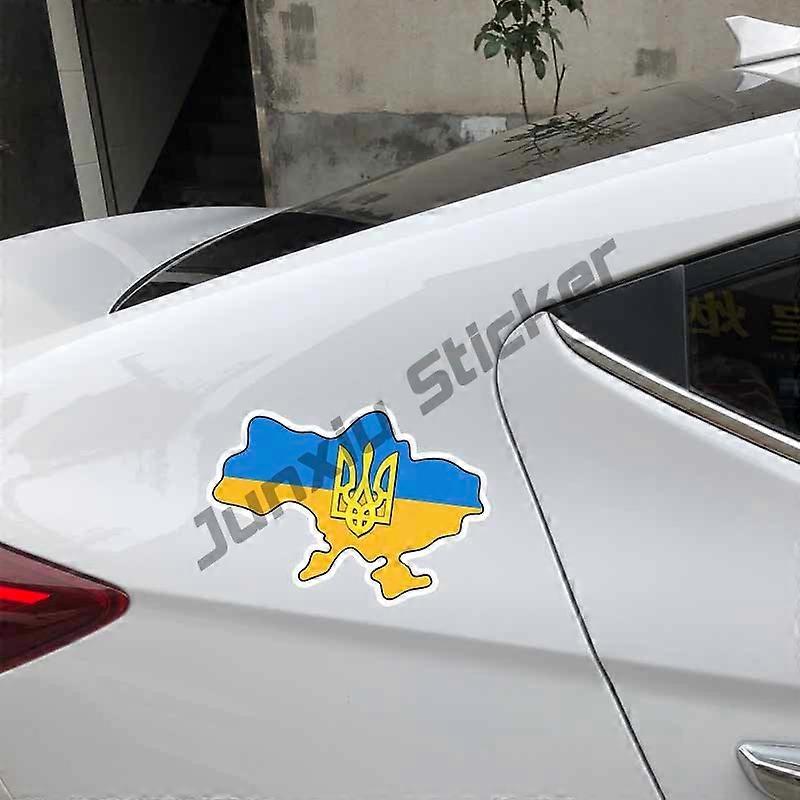 Coat of Arms of Ukraine Car Sticker Map Decal Ukrainian National Emblem ...