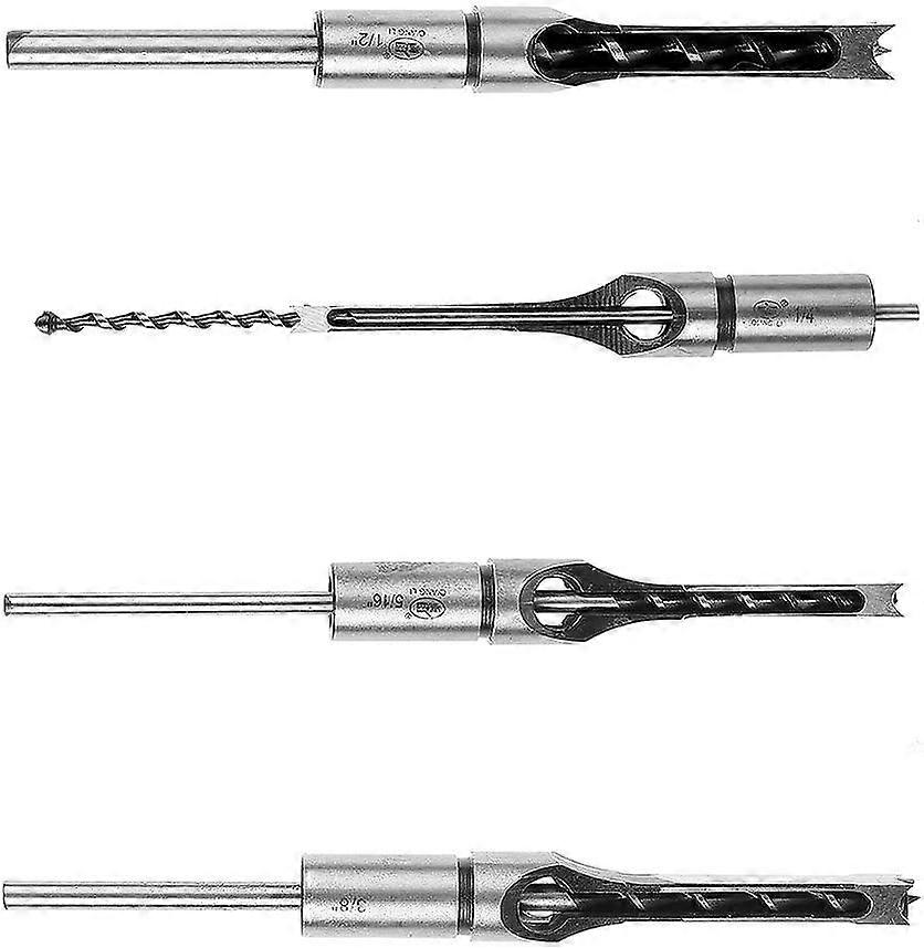 Set of 4 Square Hole Drill Bit Sets, Square Hole Woodworking Drill Bits ...