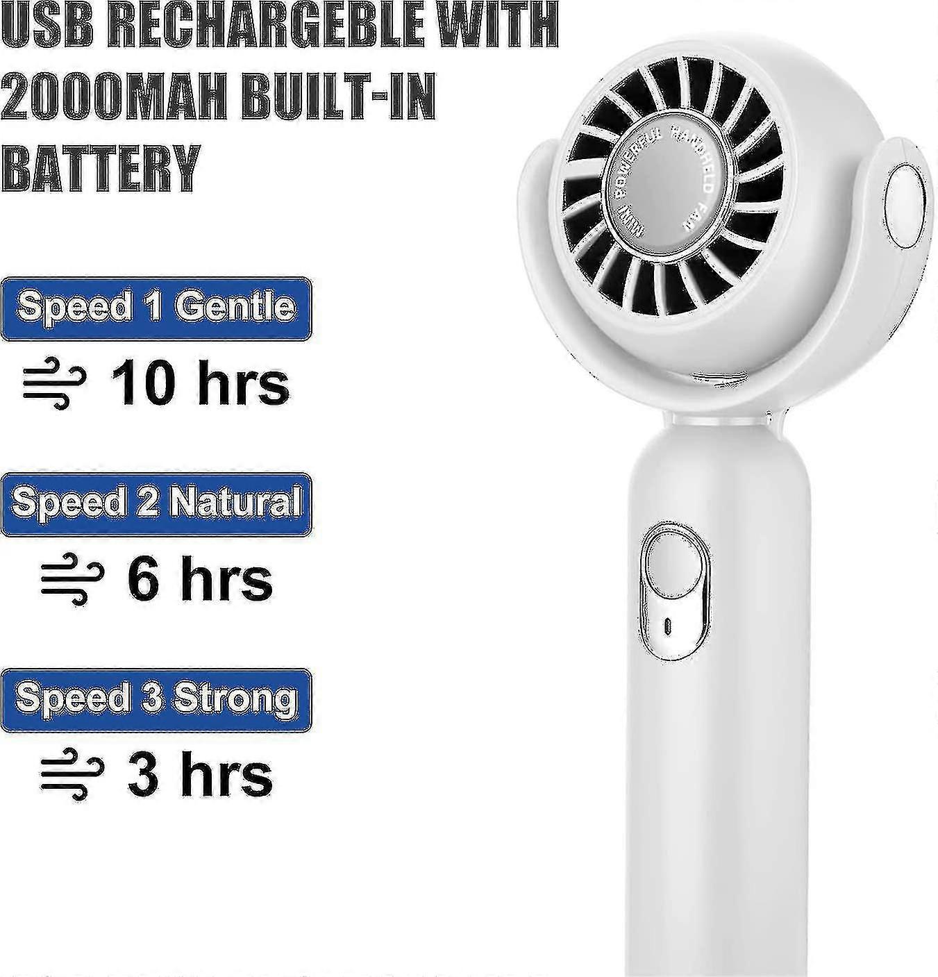 Mini Portable Fan, Handheld Fan Strong Winds 3 Speeds, Desk Fan With ...