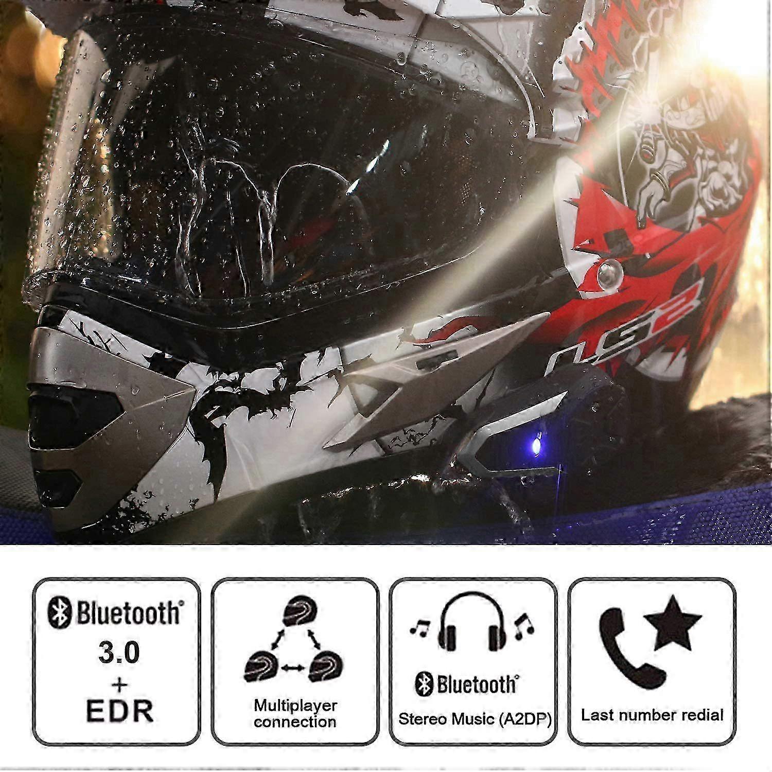 1200m Bts3 Bluetooth Helmet Intercom Ipx7 Waterproof Bt 3.0 With Fm ...