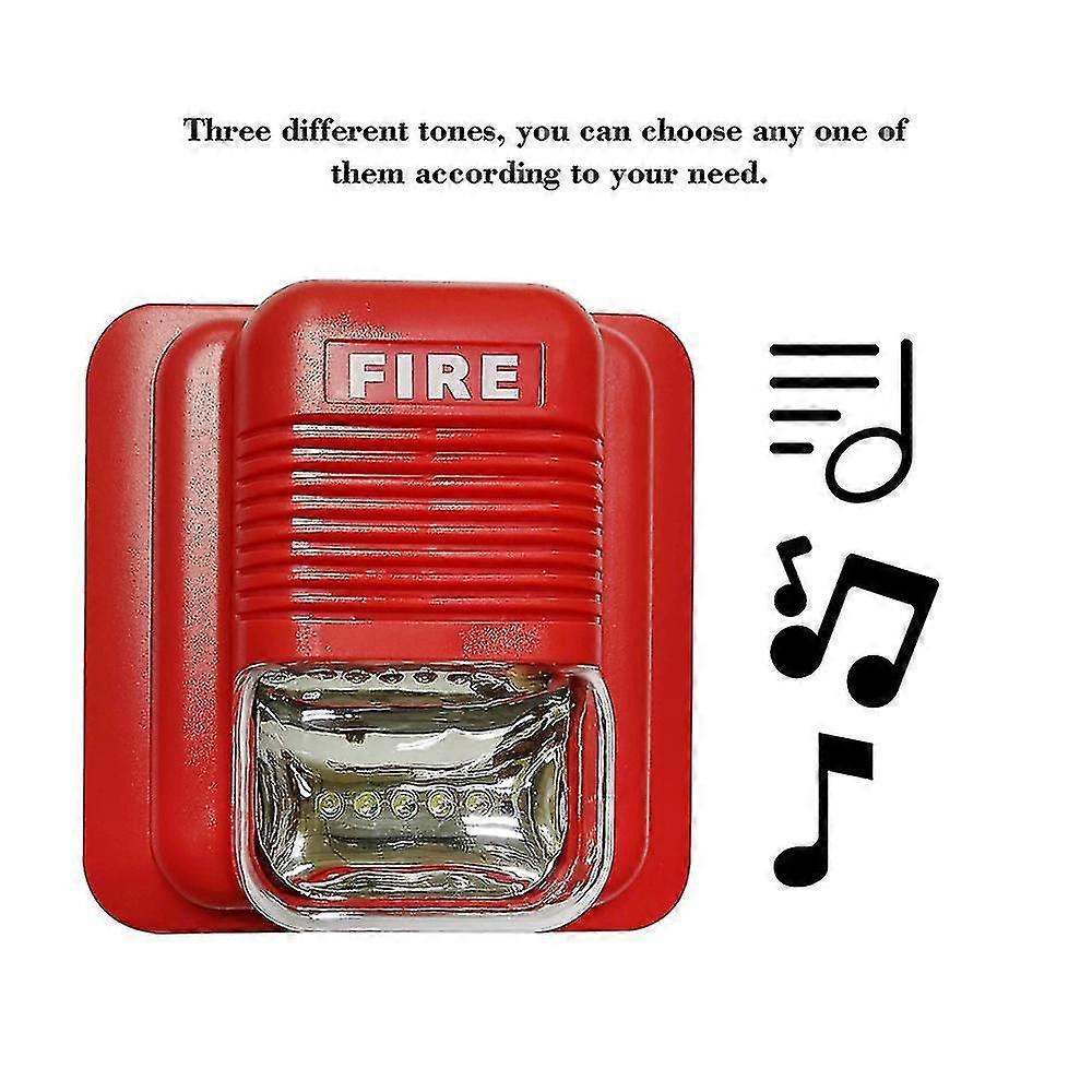 Fire Alarm Warning Strobe Siren Horn Sound & Strobe Alert Security System For Home Office Hotel ...