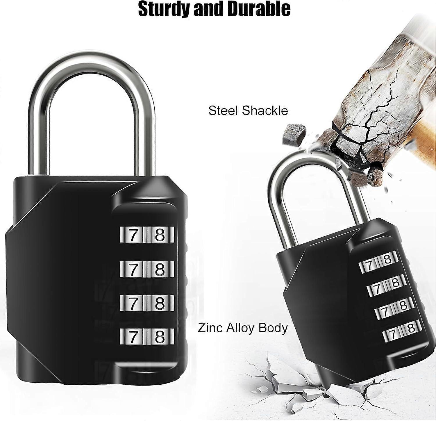 Combination Lock Waterproof 4 Digit Padlocks with Combination Code ...