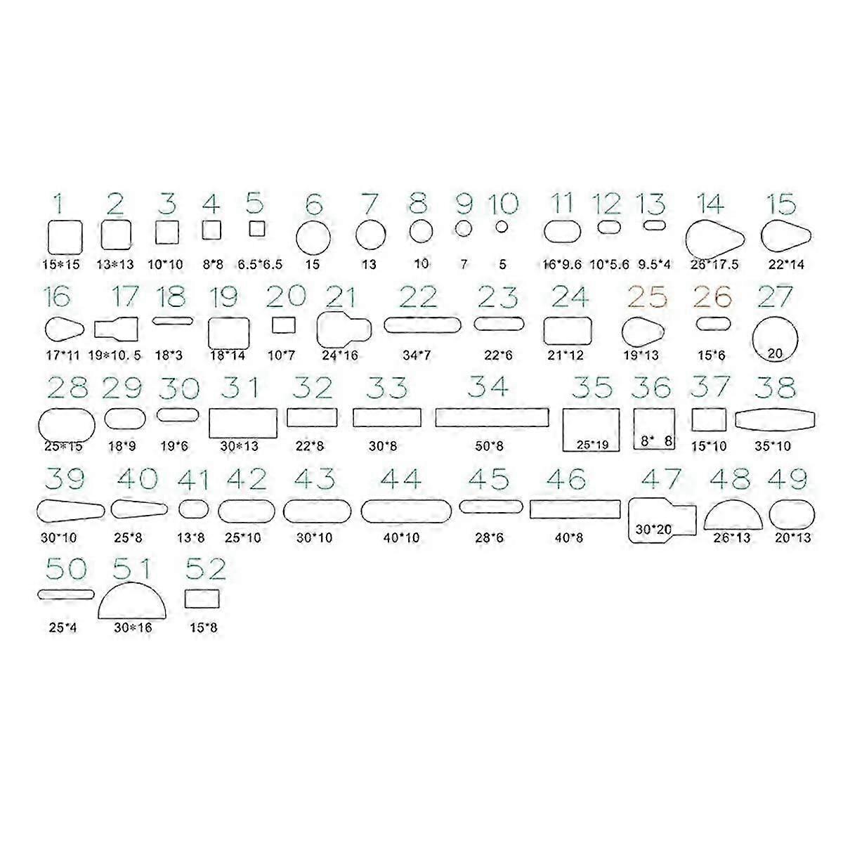 52 Pcs Hollow Punch Cutter Tools Kit Carbon Steel Leather Punching Die ...