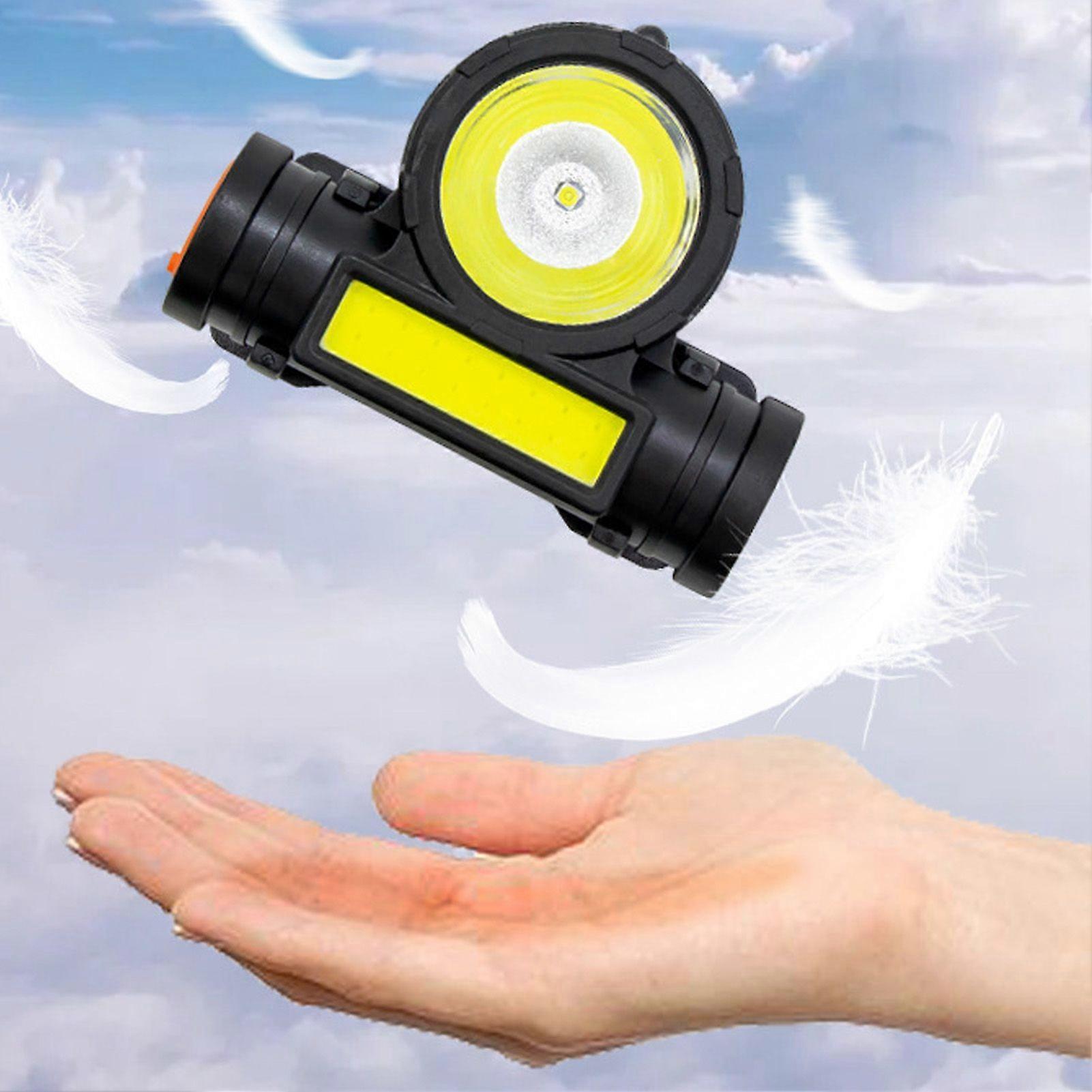 LED Headlamp Dual Light Source COB Rechargeable Super Bright Headlight ...