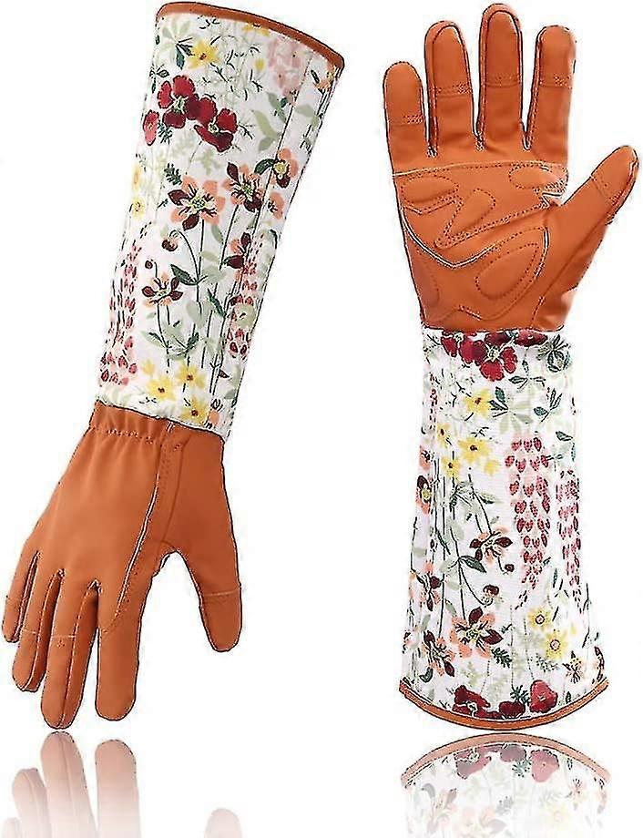 Gardening Rose Leather Gloves Women Extended Pro Gloves Rose Pruning ...