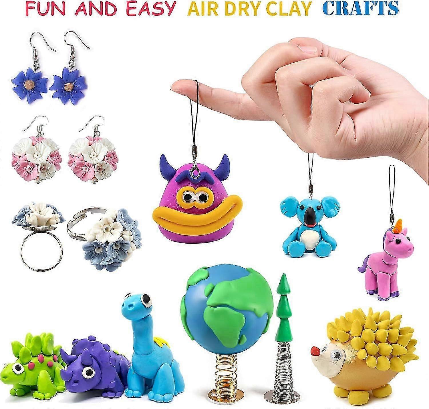 Air Dry Clay, 24 Colors Modeling Clay Kit with 3 Sculpting Tools, Magic ...