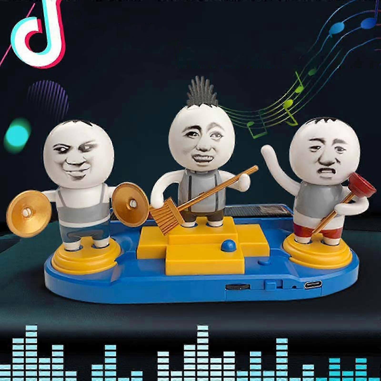 Eco-friendly Solar Shaking For Head Rock Band Car Dashboard Decor Photo ...
