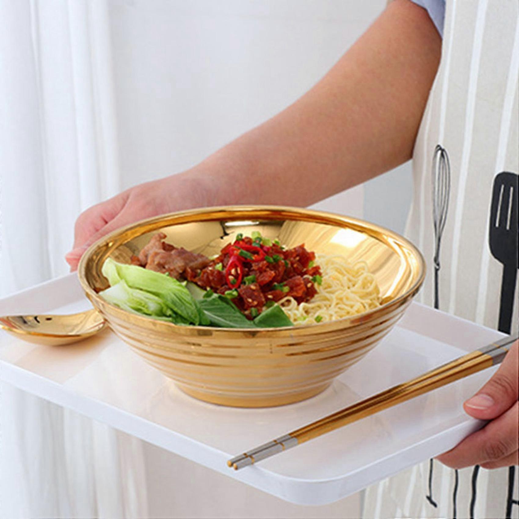 2X Round Noodle Food Bowl Double Layer Anti-Scalding Tableware for Hot ...