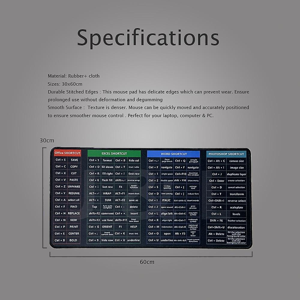 Grote muismat snelkoppelingen muismat Photoshop Office Linux Commando ...