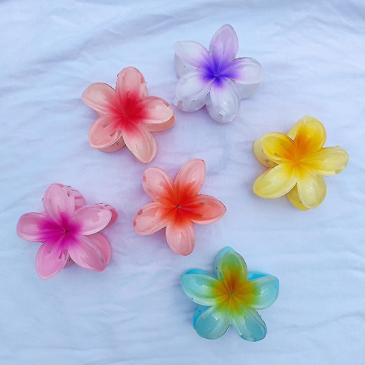 6 Pcs Imitation Bauhinia Flower Grab Clip, Plumeria Flower Hairpin Bath ...