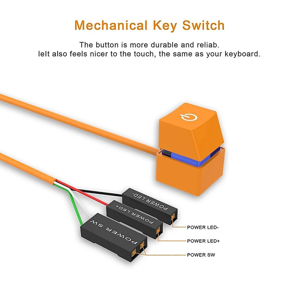 PC Power Cable On/Off Push Button Computer Switches 400cm Wire Restart ...