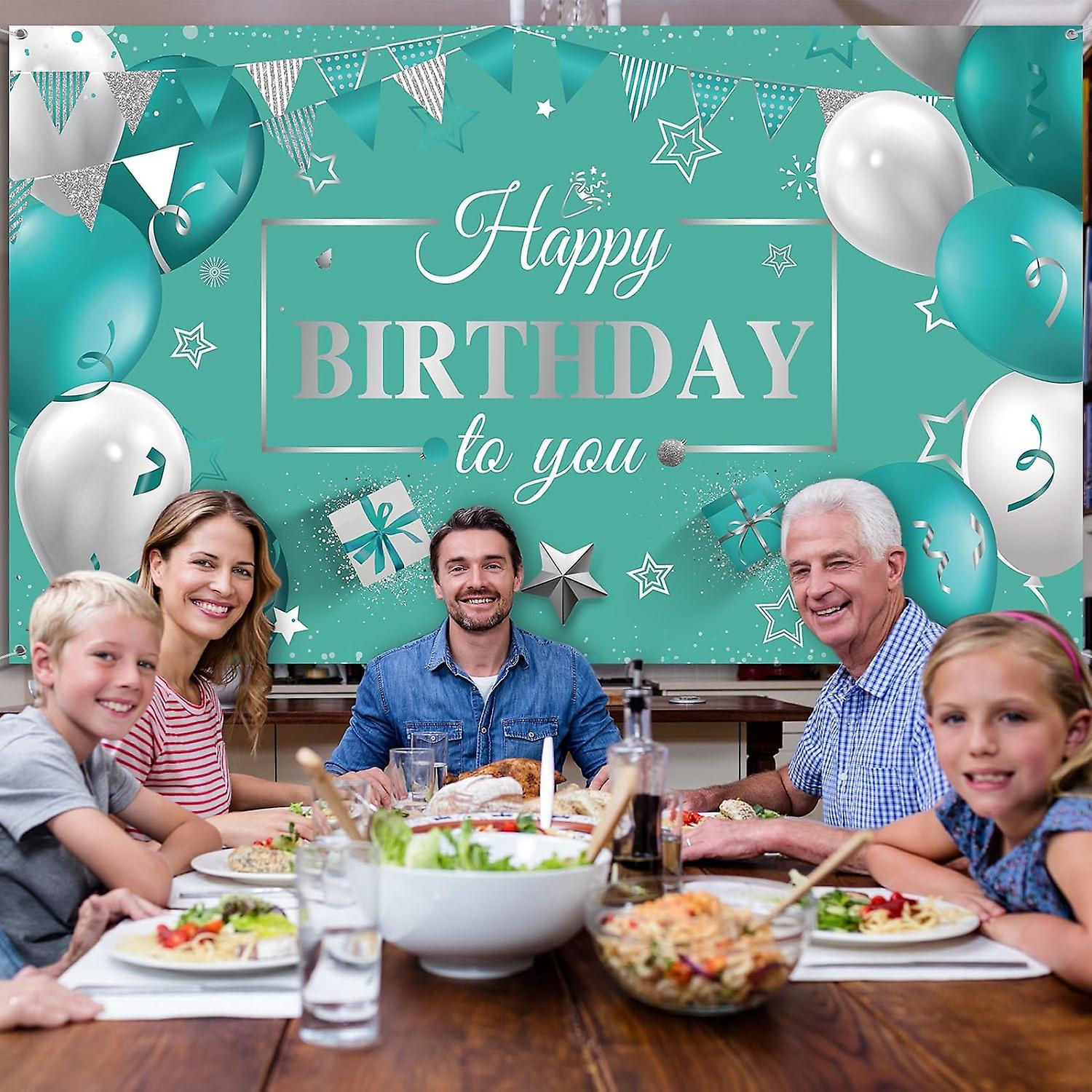 Happy Birthday Decorations Backdrop, Glitter Birthday Backdrop Sign ...