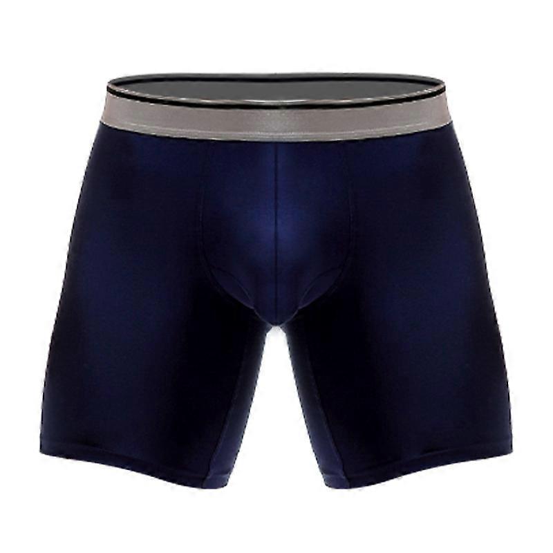Men Underwear Long Leg Boxers Shorts Cotton Breathable Solid Bulge ...
