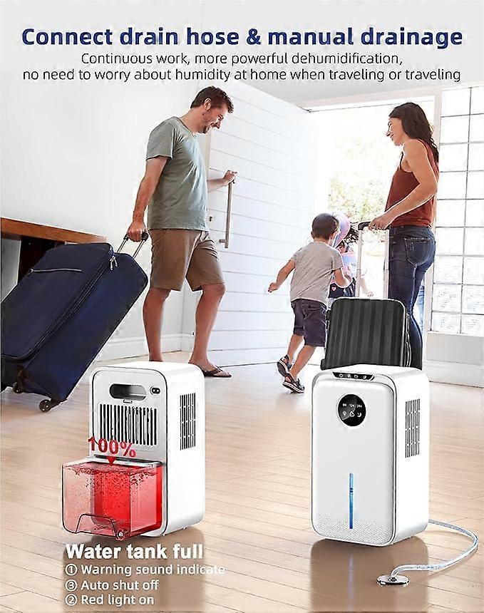 Home Dehumidifier, Bedroom Silent Dehumidifier, 2200ML Clothes Drying ...