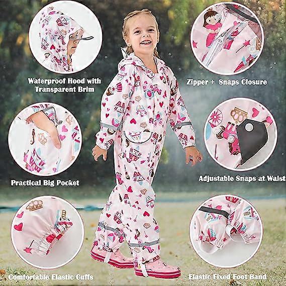 Rain Suit Kids Puddle Suit Boys Girls Muddy Suit All in One Waterproof Overalls Toddler ...
