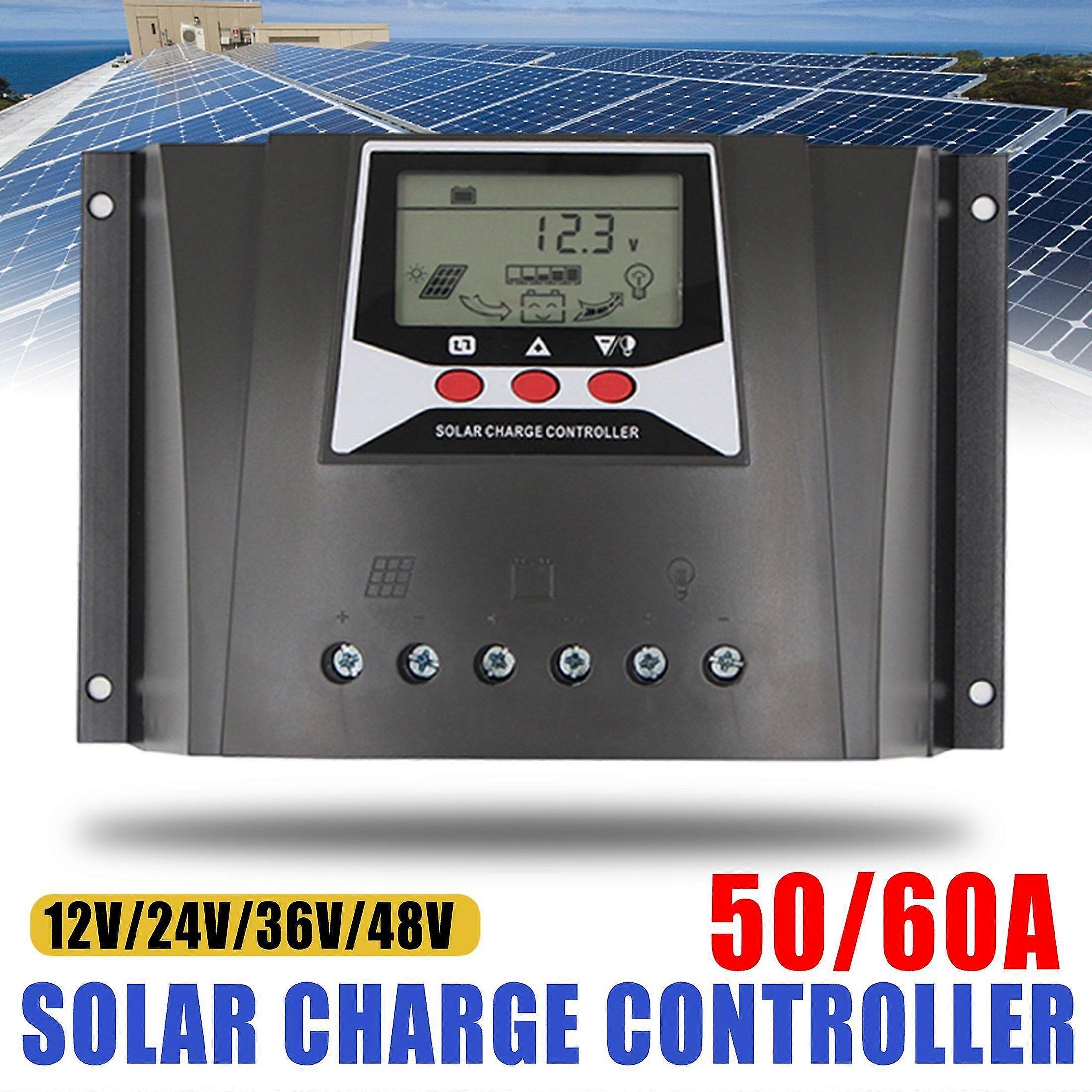 Solamr 50a 60a solar charge controller 12v/24v/36v/48v automatic identification voltage ...