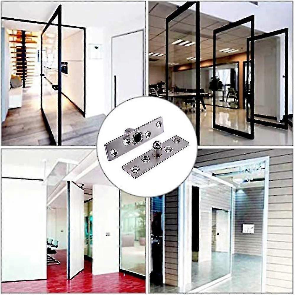 4 Pieces Stainless Steel Pivot Hinges, 360 Degree Concealed Rotation ...