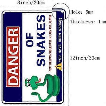 Snake Sign Snakes Warning Signs Danger Beware Funny Gifts Metal Tin ...
