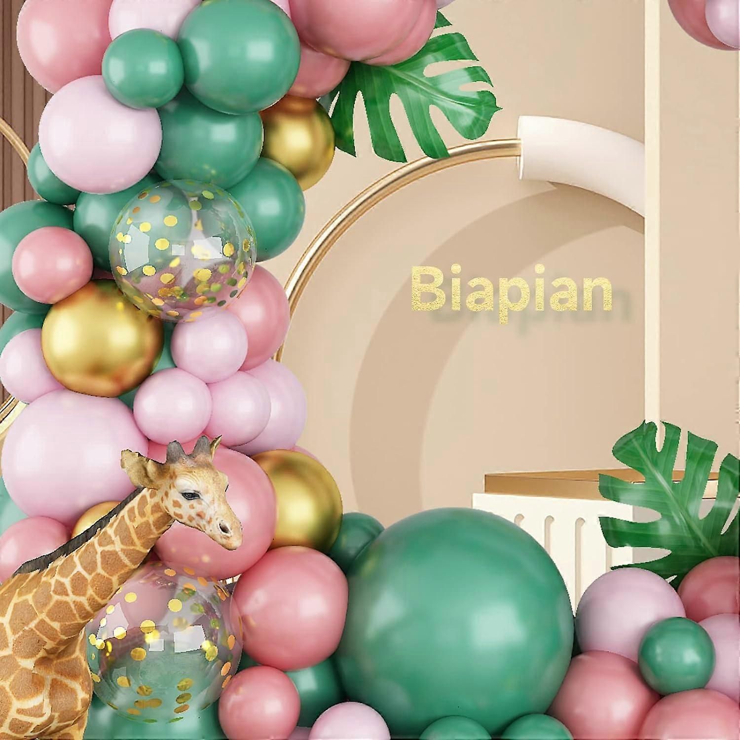 Sage Green Pink Balloon Garland Arch Kit with Green Pink Latex Balloons ...