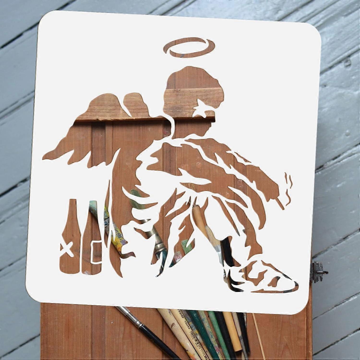 Banksy Fallen Angel Stencil 11.8x11.8inch Reusable Fallen Angel with ...