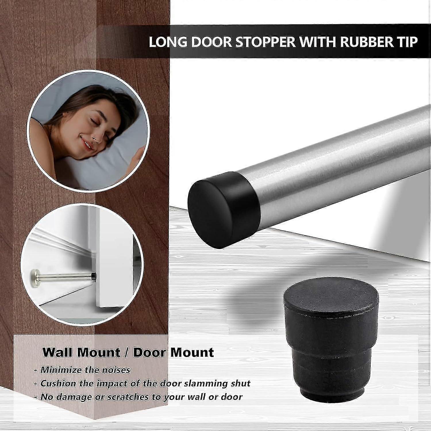 Door Stops, 6 Inch Long Door Stopper, Wall Mount, Heavy Duty Solid ...