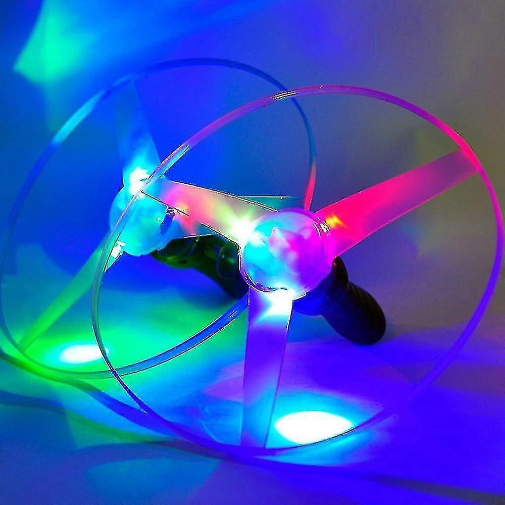 3pcs Led Light Up Flying Disc Helicopter Toy, 3 String Launchers And 3 ...