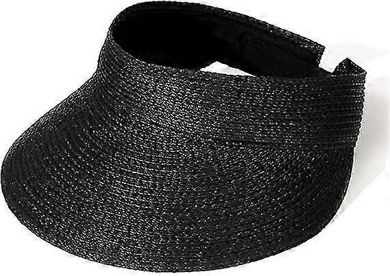 Sun Visor Hats For Women Wide Brim Straw Visors Womens Foldable Beach ...