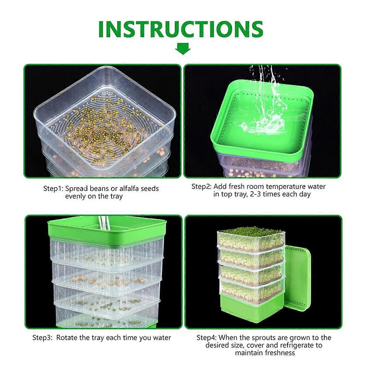 Bean Seed Germination Kit, Micro-Green Plant Growing Tray, Drain Tray ...