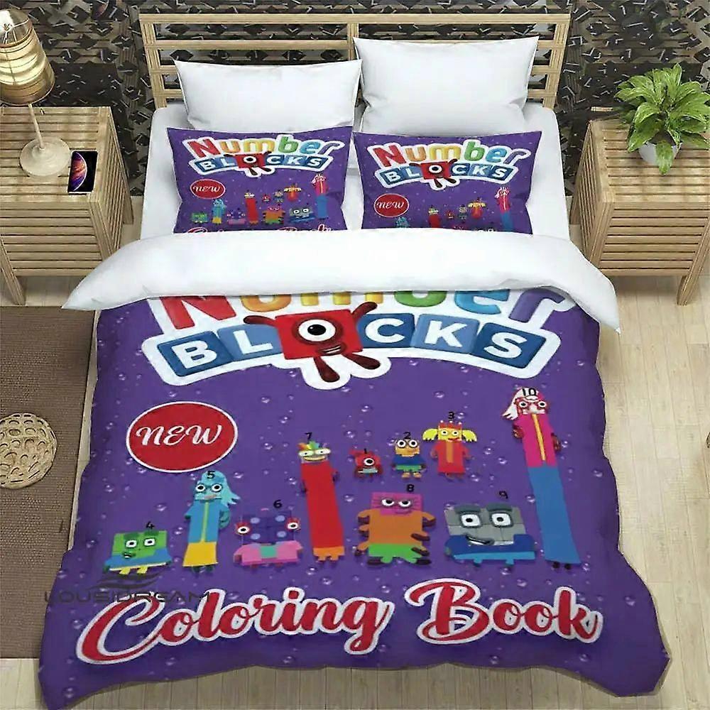 v179 Bed Sheets Cartoon Number-Blocks Bedding Set,Duvet Cover Comforter ...