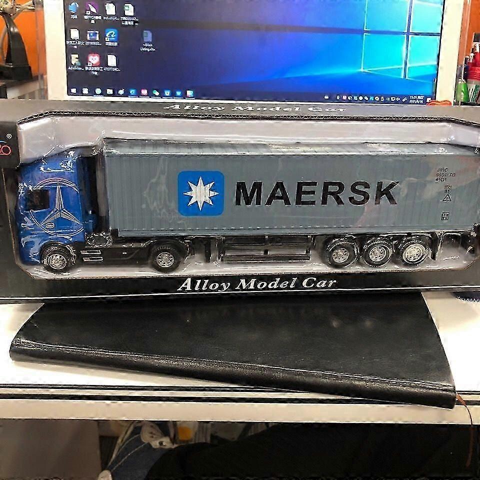 1:50 Scale Diecast Model Truck Toys Tractor With Container S730 Semi-Trailer Pull Back Sound ...