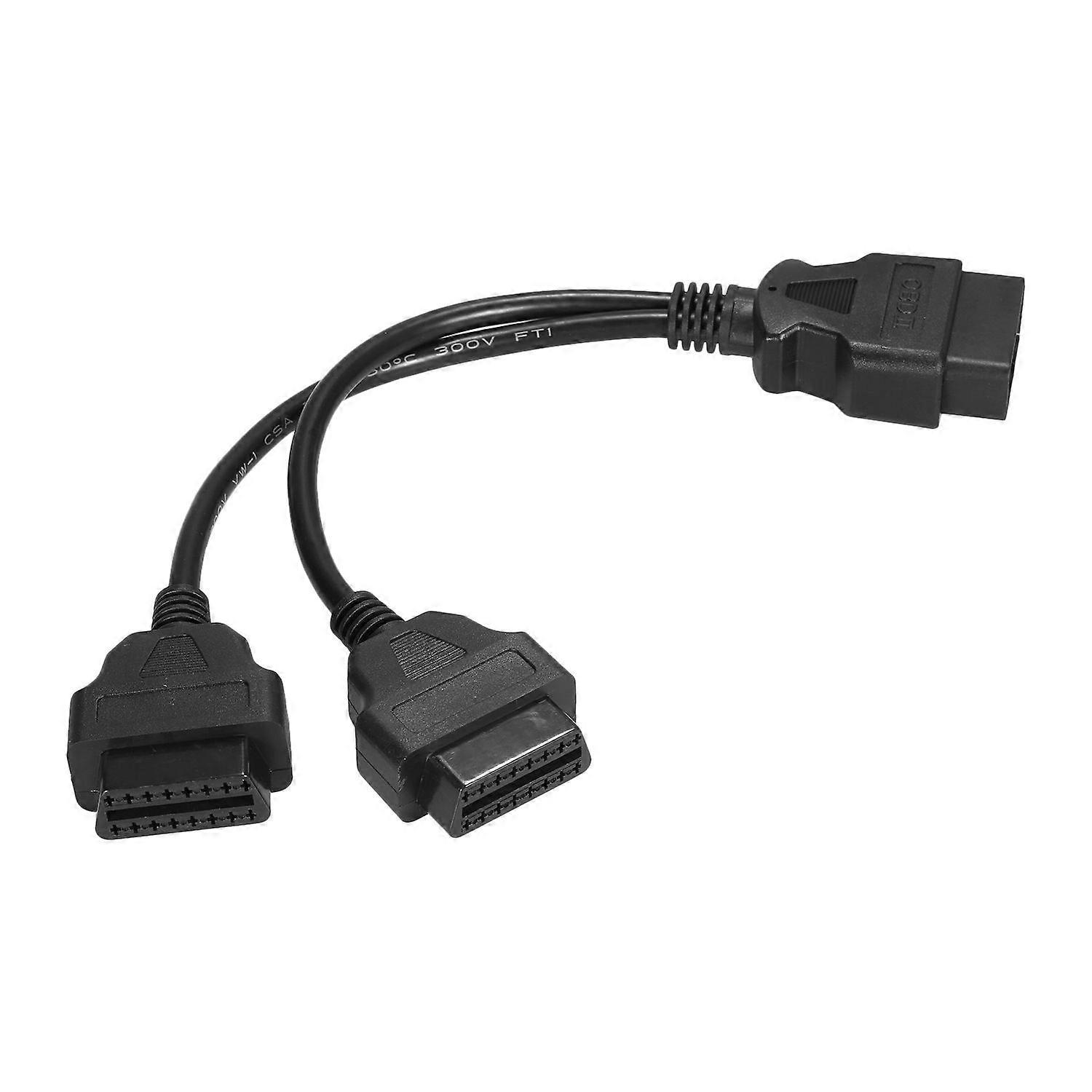 OBDII Splitter Extension Cable 16pin Male to Dual Female Cord ...
