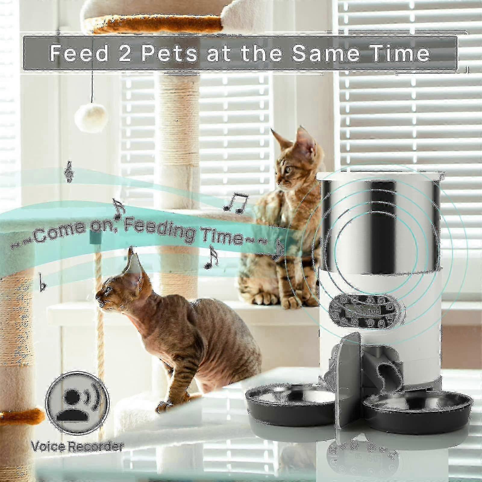 Automatic Dual-Bowl Pet Feeder with WiFi, Timing, and Voice Recorder ...