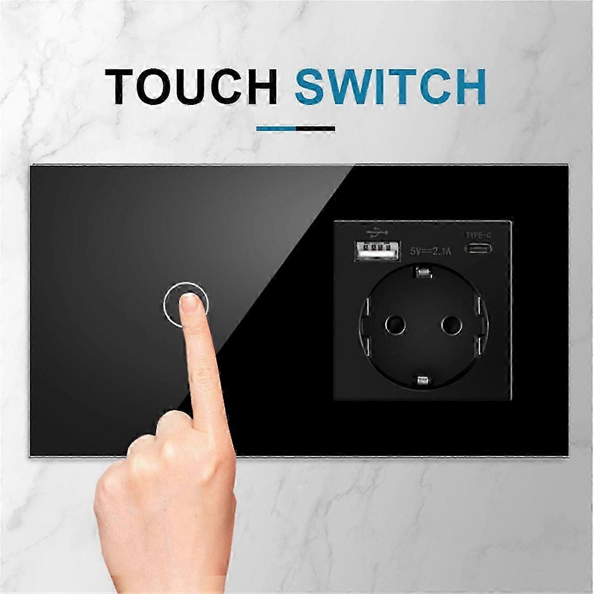 16A Wall Power Socket Touch Sensor Switch Europe Russia Spain Germany ...